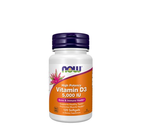 NOW Foods Vitamin D3 5000 IU 120 Softgels - Supplement Factory